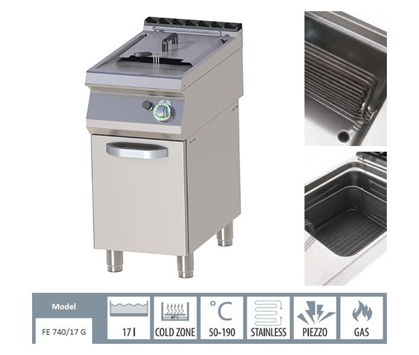 Friteuza gaz profesionala 17 litri cu suport FE740-17G – direca.ro