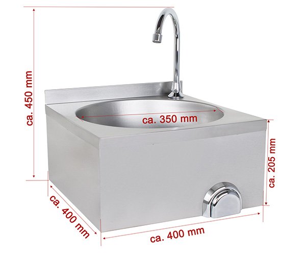 Spalator maini cu actionare la genunchi 400x400x450 mm